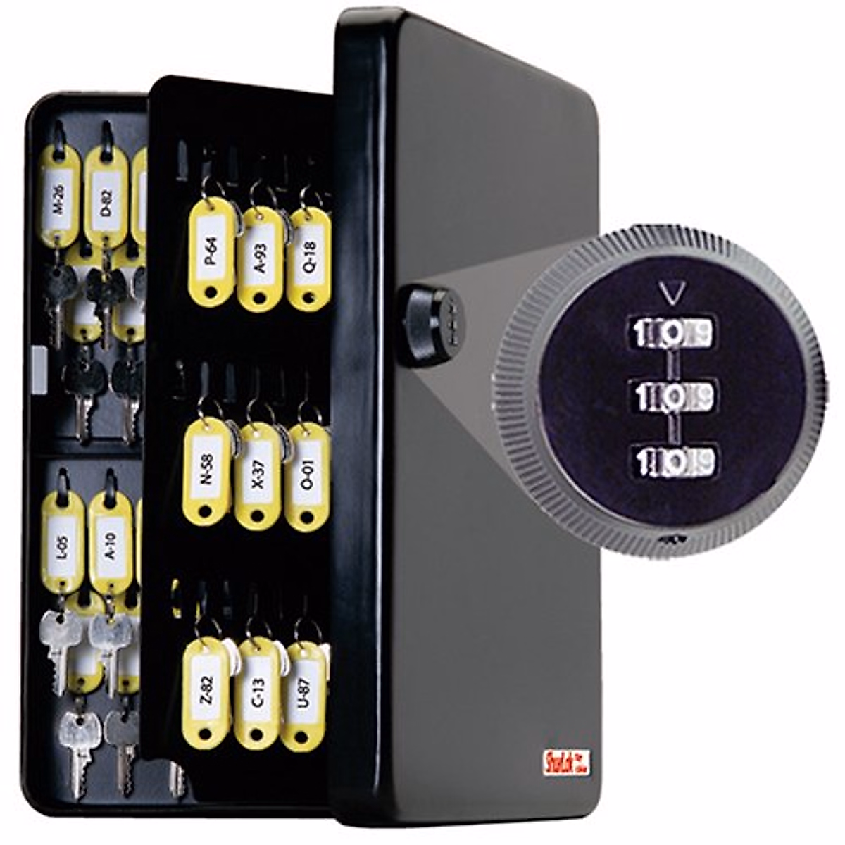 KeyGuard SL-8548 Combination Key Cabinet, 48 Hook, Black Finish