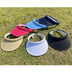 2 Pack Sun Visors Hat Women Men Clip On Visor-Hats Wide Brim Visor UV Protection Adjustable Outdoor Sports Tennis Beach Running Travel Golf Caps Headwear Black