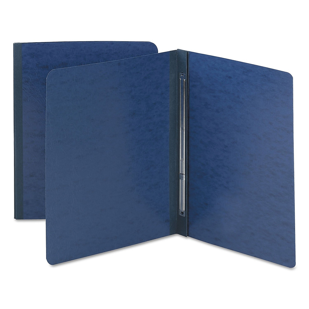 Smead Pressboard Report Cover - Metal Prong with Compressor - Side Fastener - 350 Sheets/3" Capacity - Letter - Dark Blue / 25 Pack