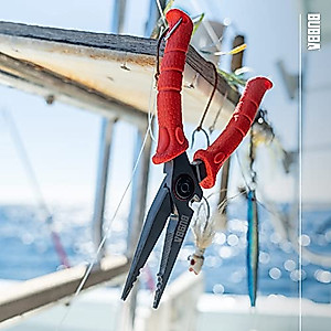 BUBBA 8.5" Stainless Steel Pliers with Non-Slip Handle, Spring Loaded with Crimping Tools and Anvil Cutters Lanyard Hole and Sheath