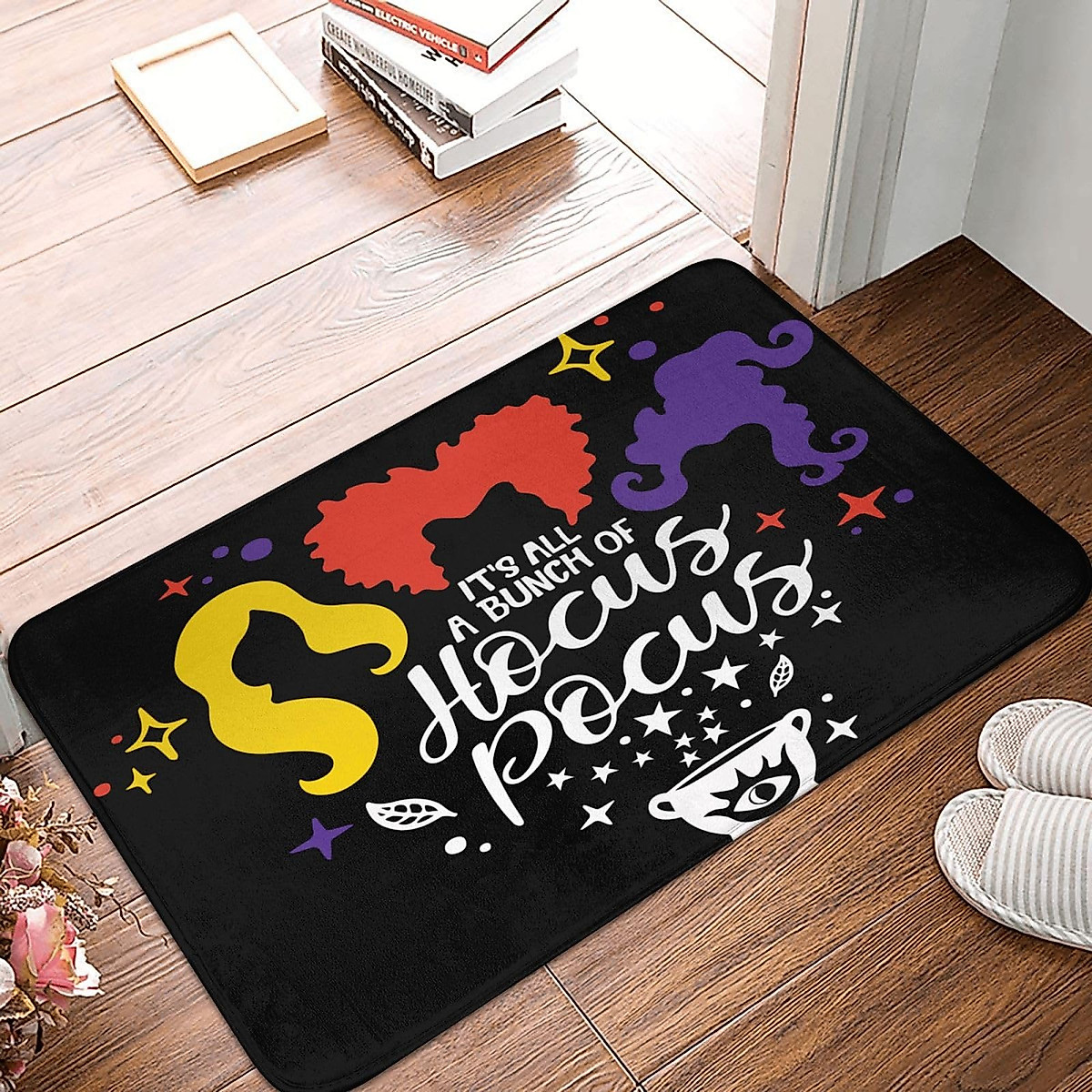 Bath Mat for Bathroom Sanderson Sisters Halloween Hocus Pocus Rugs Shower Mats Memory Foam Rug Non Slip Floor Small Carpet Soft Light Absorbent Washable for Home Hotel Decor 15.7 X 23.6 inch
