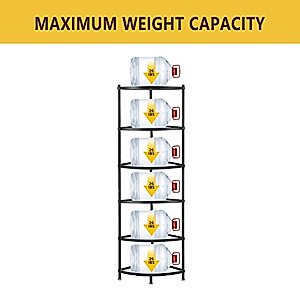 E&F Building Kitchen Corner Shelf, Corner Pot Rack Standing 6-Tier Adjustable Black, Large Kitchen Corner Rack for Pots and Pans Organizer 13.58"x13.58"x66.14"