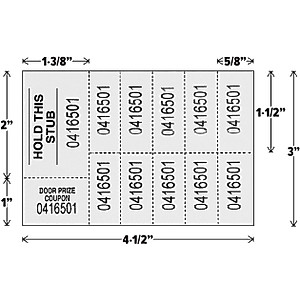 Auction Tickets - 500 Sheets - 10 Numbers per Sheet (White)