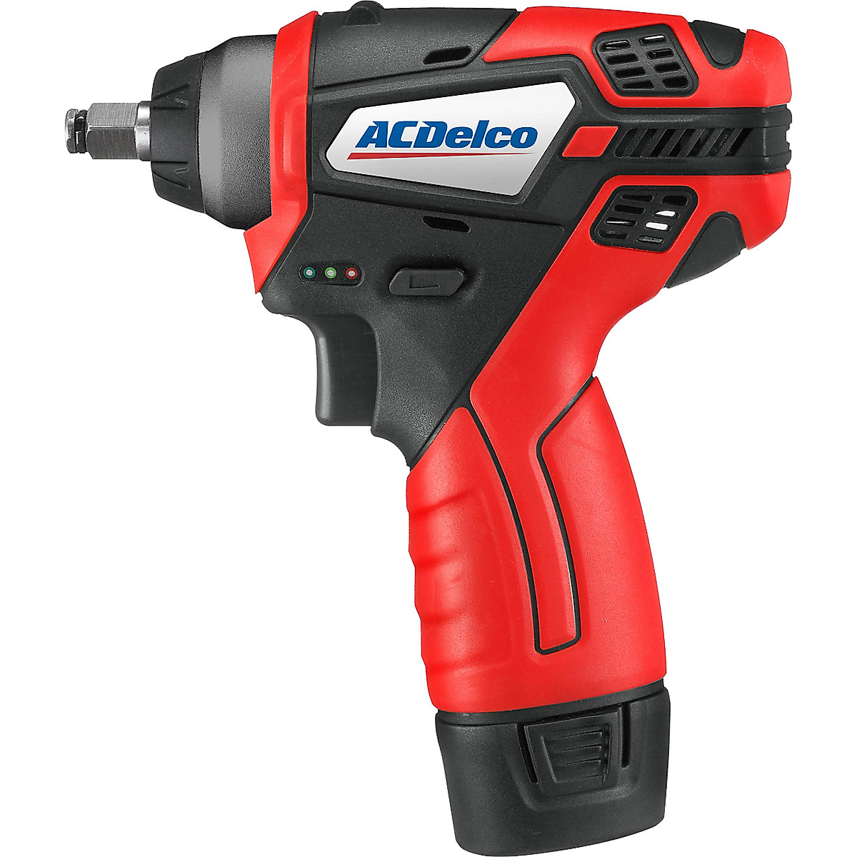ACDelco 3/8 Power Impact Wrench 90ft-lbs LED Light Cordless Li-ion 12V Max Compact Tool, Kit with 2 Batteries, Charger, G12 Series ARI12104