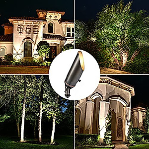 LED Spot Lights Outdoor Landscape Lighting 106 - Solid Brass Spotlight LED Yard Lights Security Landscape Lights for Beautiful Bright Long Lasting Home Garden Patio Pool Area Deck Lighting (No Bulb)