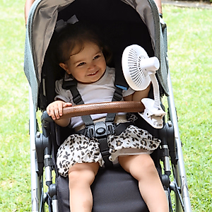 Dreambaby Caged Deluxe EZY-Fit Clip-on Fan - with Flexible Neck for Adjustable Air Flow - Perfect for Strollers, Cribs, Wheelchairs, Beach, Camping & Pool - White - 1 Pack