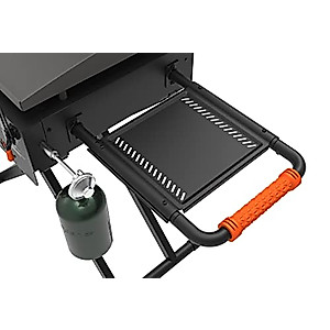 Blackstone 1935 On The Go Scissor-Leg Two Burners Gas Hood, Wheels, Side Shelf Heavy Duty Outdoor Stainless Steel Griddle for Backyard, Patio Camping, 22, Black