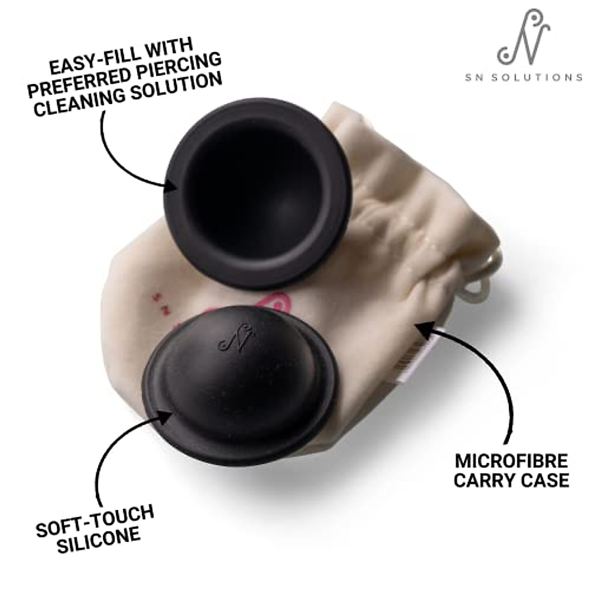 SN Solutions Nipple Piercing Cleaner - Nipple Piercing Aftercare for Use with Saline Solution Spray or Other Piercing Cleaning Solution - Nipple Piercing Kit for Women