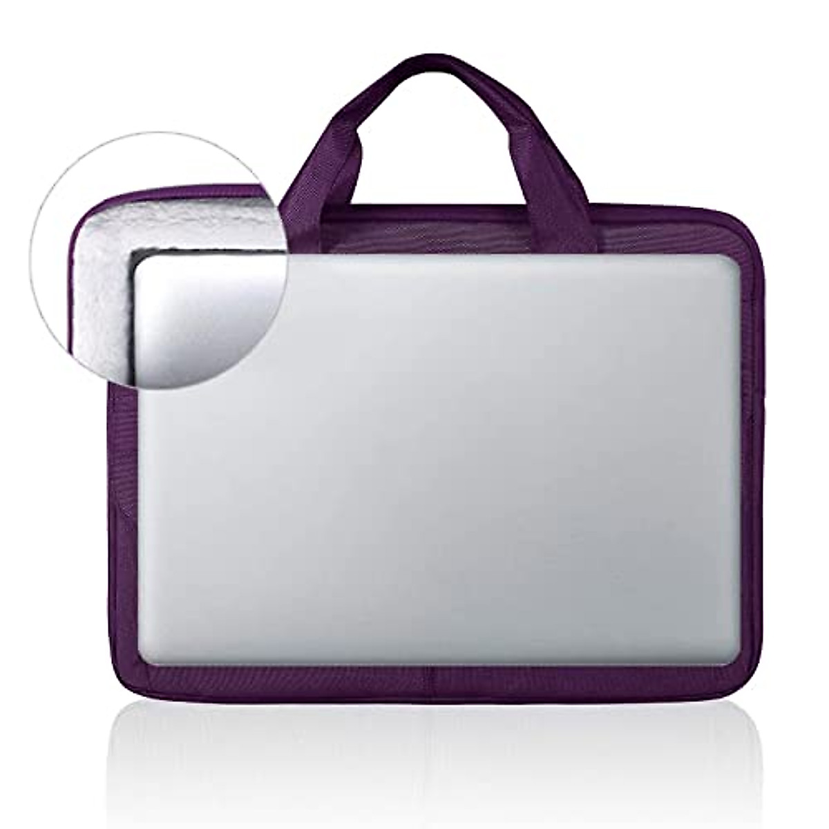 LANDICI Laptop Bag Case 17 17.3 inch for Women, Waterproof Computer Sleeve Cover Compatible with MacBook 17, 17-18 inch HP Acer Dell Lenovo ASUS Laptop, Slim Briefcase with Shoulder Strap, Purple