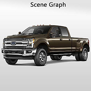 WLLW Towing Mirrors for Ford F250 F350 F450 F-550 Super Duty 2017 2018 2019 2020 With Power, Heated, Temperature Sensor, Turn Signal Light, Spot Auxiliary Lamp Pickup Truck