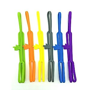 JDYYICZ 6pcs Lovely Silicone Finger Pointing Bookmark Book Marker of purple blue grey yellow orange green
