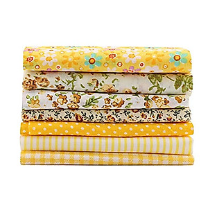 HURRISE Quilting Fabric, Precut Fabric Soft Fabric Sewing Assorted Fabric Squares for Crafting Home Decoration Quilting Sewing(25 * 25, 12)