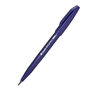 Pentel Arts Sign Pen Touch, Fude Brush Tip, Blue Ink, Box of 12 (SES15C-C)