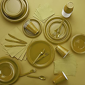 Amcrate Big Party Pack 100 Count Gold Beverage Napkins - Ideal for Wedding, Party, Birthday, Dinner, Lunch, Cocktails. (5” x 5”)