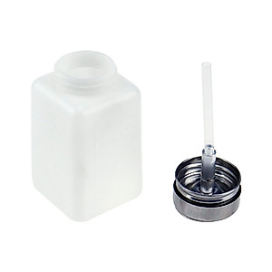 Crapyt Dispenser 2 Pack 2.11"×2.09"×4.22" 1-Touch Liquid Cleanser Pump Dispenser Bottle for Home Travel White Push Down Dispenser