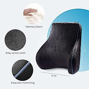 COMFIER Lumbar Support Pillow, Back Support Pillow,Back Massager for Back Pain,3 Massage Modes & 2 Heat Levels Memory Foam,Adjustable Straps Cushion for Car,Office Chair, Recliner