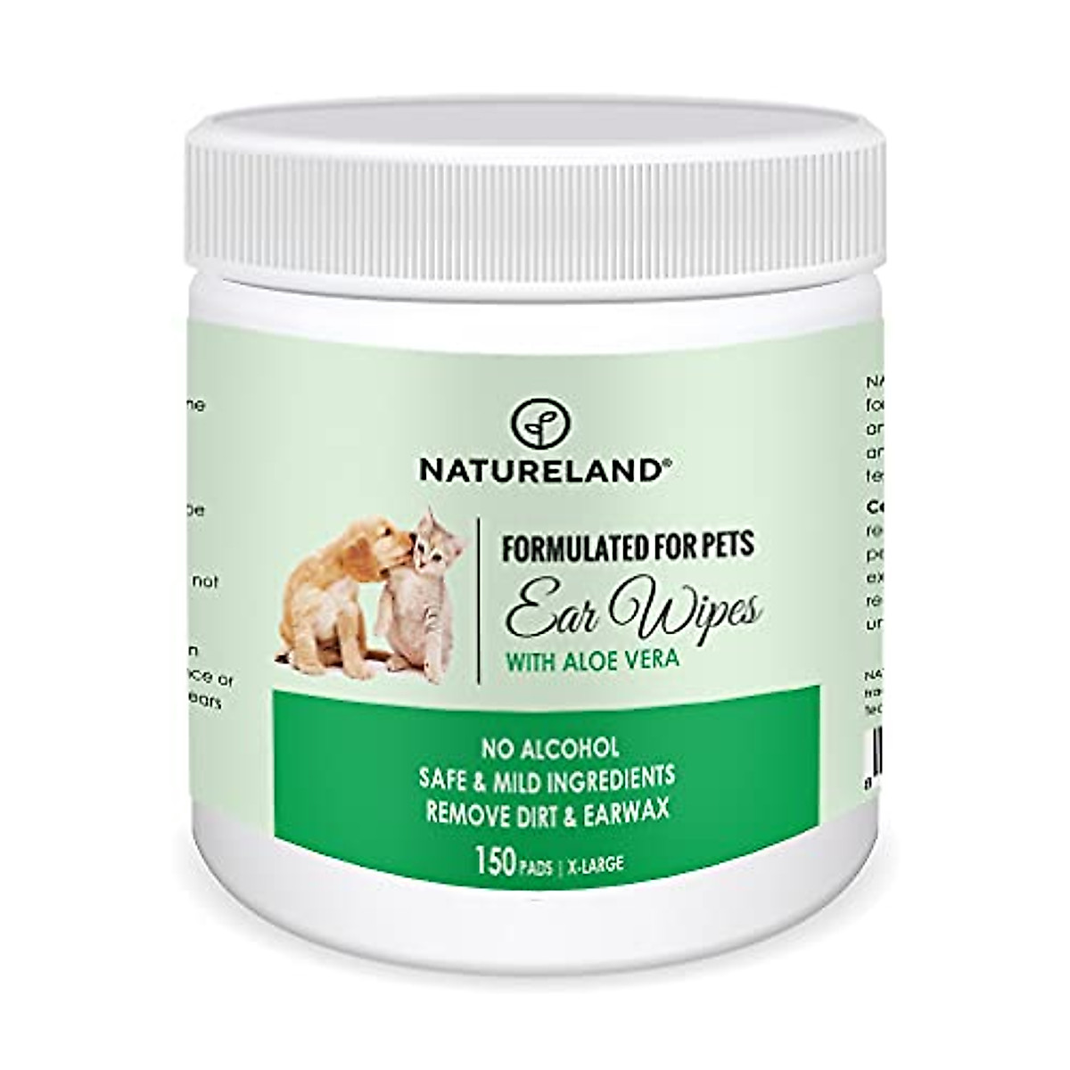 Natureland [150 pcs Extra-Large] Dog Ear Wipes - Otic Cleaning Wipes for Infections and Controlling Ear Infections and Ear Odor in Pets