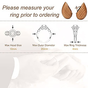 Wooden Ring Box Heart Shaped Ring Box for Wedding,Proposal,Engagement Ring Box,Wood Ring Case Wood Ring Holder Gift (Brilliant Heart Cherry)