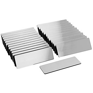ExcelMark Blank Name Tag/Badge with Magnetic Backing - 1" x 3" (25 Pack - Silver)
