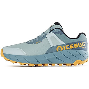 Icebug Womens Arcus BUGrip GTX Trail Running Shoe with Carbide Studded Traction Sole, Cloud Blue, L10.5