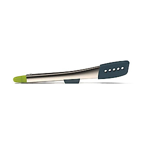 Joseph Joseph Elevate Stainless Steel Tongs with Silicone Tips, One-Size, Gray/Green