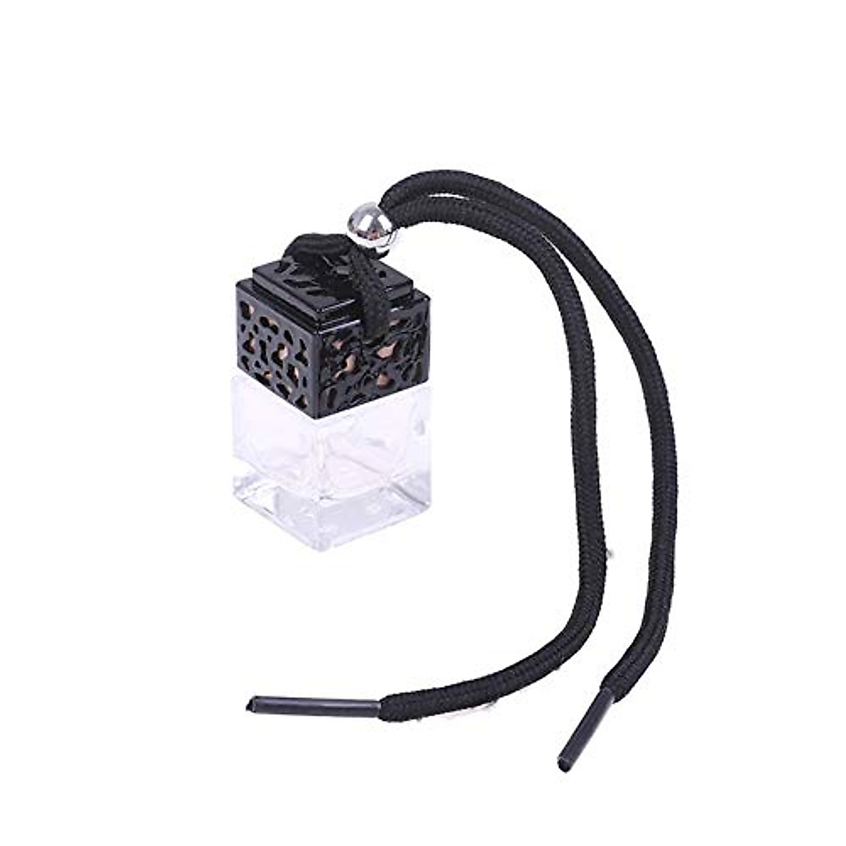 4 Packs Car Essential Oil Diffuser Empty Square Perfume Bottles Hanging Diffuser Bottle Air Fresher Ornament Rearview Mirror Decor (Black)