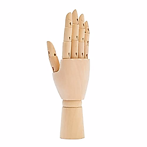 Wooden Hand Model, 7 in Right Hand Art Mannequin Figure with Posable Fingers for Drawing School, Practice, Supplies, Hand Jewelry Display, Decoration, Sketching