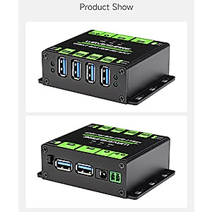 Waveshare Industrial Grade USB HUB, Extending 4X USB 3.2 Ports, Switchable Dual Hosts, Multi Protections