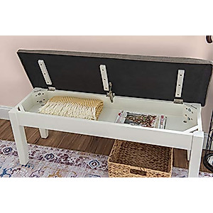 Powell Furniture Jane Storage, Antique White Dining Bench,