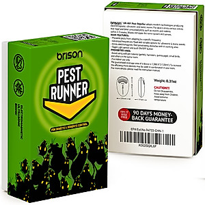 BRISON [1-Pack] Ultrasonic Pest Repeller Plug-in Control Electronic Insect Repellent Gets Rid Mosquito Bed Bugs Roach Spiders Fleas Mice Ants Fruit Fly