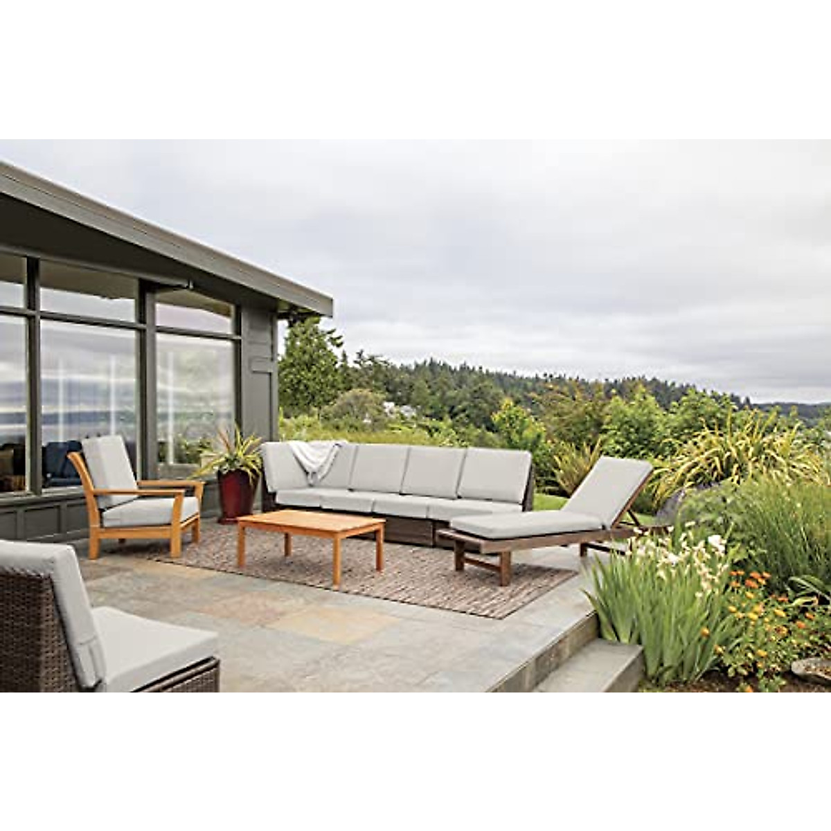 Classic Accessories Ravenna Water-Resistant 72 x 21 x 3 Inch Patio Chaise Lounge Cushion, Mushroom, Patio Cushion