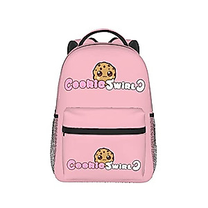 Pobecan Cookie Anime Swirl C Backpack Funny Laptop Back Pack Book Bag Hiking Outgoing Daypack For Women Mens
