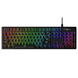 HyperX Alloy Origins - Mechanical Gaming Keyboard, Software-Controlled Light & Macro Customization, Compact Form Factor, RGB LED Backlit - Linear HyperX Red Switch (Black)