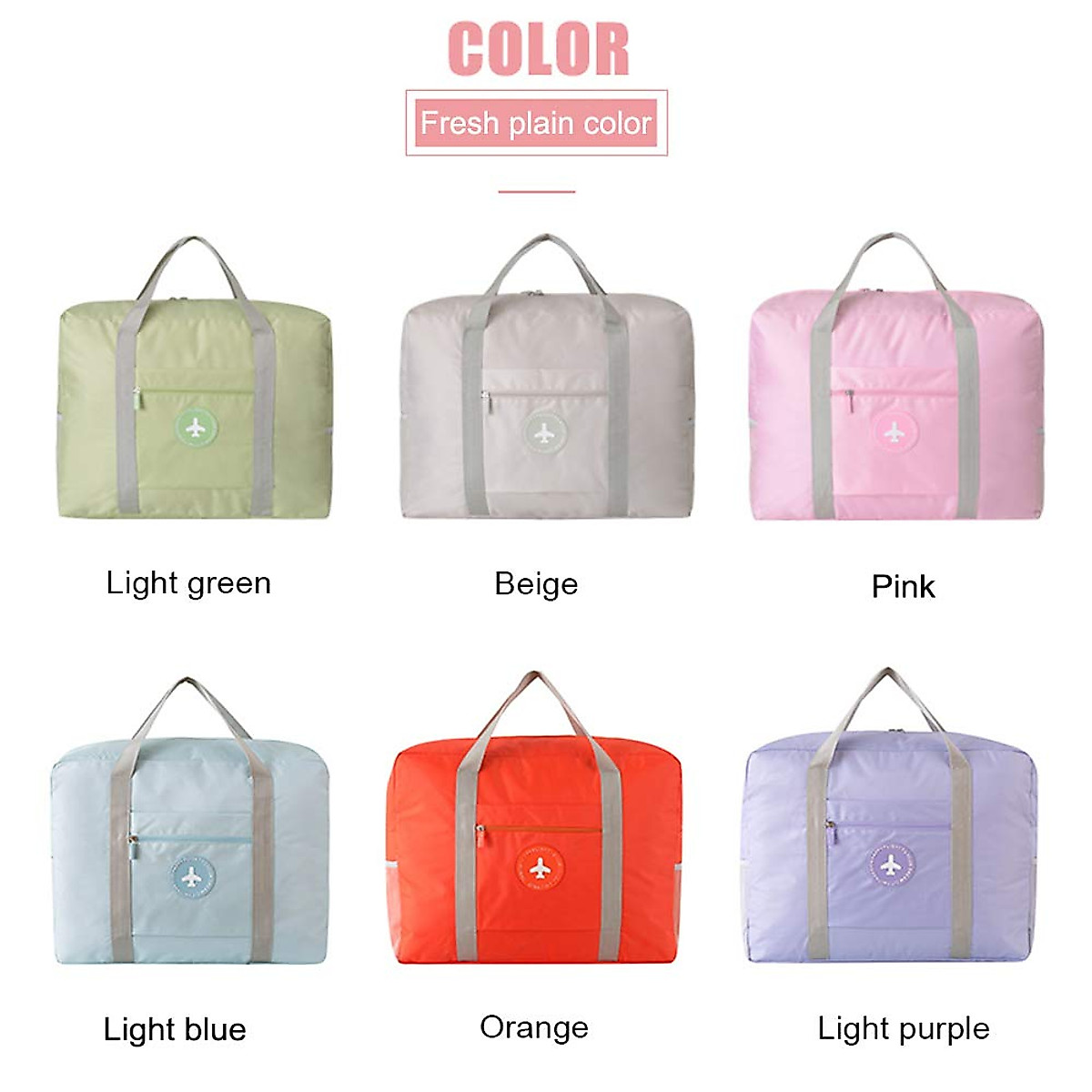 AINAAN Travel Foldable Bag & Portable Duffel for Women, Men& Kids - Waterproof Lightweight Carry On Luggage (Pink)