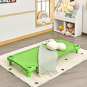 Fireflowery Toddler Daycare Cots, Children's Stackable Cots w/ Easy Lift Corners, Portable Rest Cot Bedding for Preschool Naptime, Kids Stackable Cot
