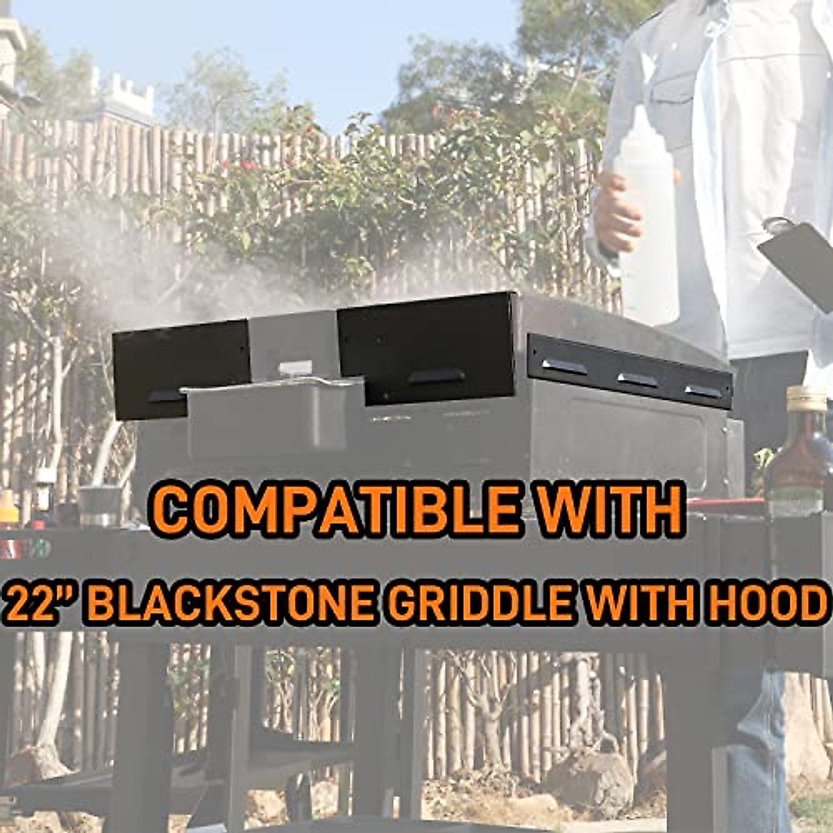 AOKEMAi Wind Guard for Blackstone 22 Inch Griddle, Wind Screen, Blackstone Griddle Accessories, Set of 4 Wind Guard Waterproof Grill Accessories, Wind Guards, Black (Fit for 22” Griddle)