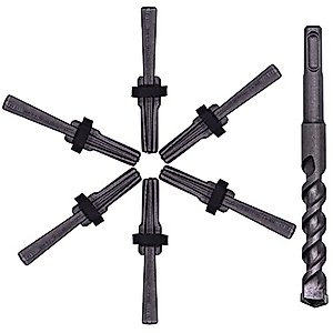 6PCS Rock Splitting Wedges and 1PCS Rotary Hammer Drill Bit, Wedge and Feather Shims, Stone Splitter Tools for Granites, Concretes, Boulders, Volcanic Rocks, Limestone Rocks