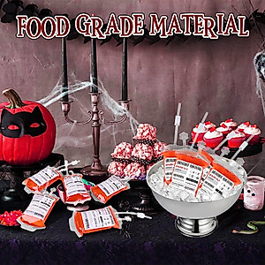 leconico Halloween Blood Bags for Drinks - 12pcs Halloween Blood Bags, 350ML Halloween IV Blood Bags, Blood Bags Drink Pouches for Halloween, Christmas, Vampire Themed Parties and Masquerade