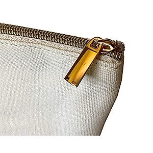 Jules Natural Canvas Cosmetic Bag With Zipper Closure I Believe In Pink Audrey Hepburn Quote