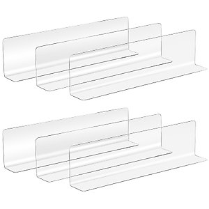 Yardwe 20pcs Partition Plate Kitchen Cabinet Shelves Cabinet Shelf Rack Magnetic Shelves T Shape Shelf Divider Clear Acrylic Shelf Dividers Supermarket Shelf Divider Plastic Shelf Divider