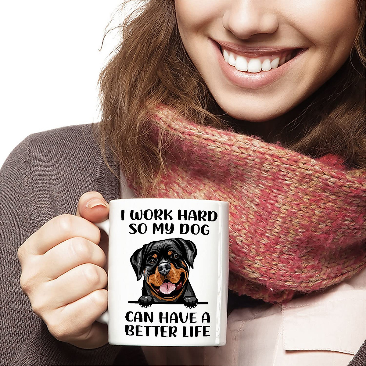 Funny German Rottweiler Gifts Coffee Mug, I Work Hard So My Dog Can Have A Better Life, Dog Mom Dog Dad Mugs, Dog Gifts For Dog Owners, Dog Lovers Gifts, Dog Mom Gifts For Women and Men