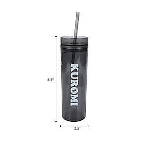 Bioworld Kuromi 16 Oz Slim Acrylic Travel Cup With Straw