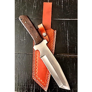 13" Tactical Knife 100% Hand Forged Full Tang Hunting Knife with Walnut Wood Handle D2 Steel Blade Perfect for Camping, Hunting, Indoor, Outdoor Activities