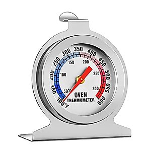 in Oven Thermometer for Grill Smoker BBQ 50-300°C/100-600°F, Instant Read Precision Stainless Steel Electric/Gas Oven Thermometers, Large Dial Display Thermometer Gauge for Kitchen Cooking Baking