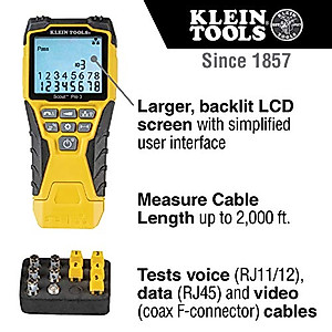 Klein Tools VDV501-851 Cable Tester Kit & VDV500-123 Cable Tracer Probe-Pro Tracing Probe with Replaceable Non-Metallic, Conductive Tip and a Light for Use in Dark Spaces