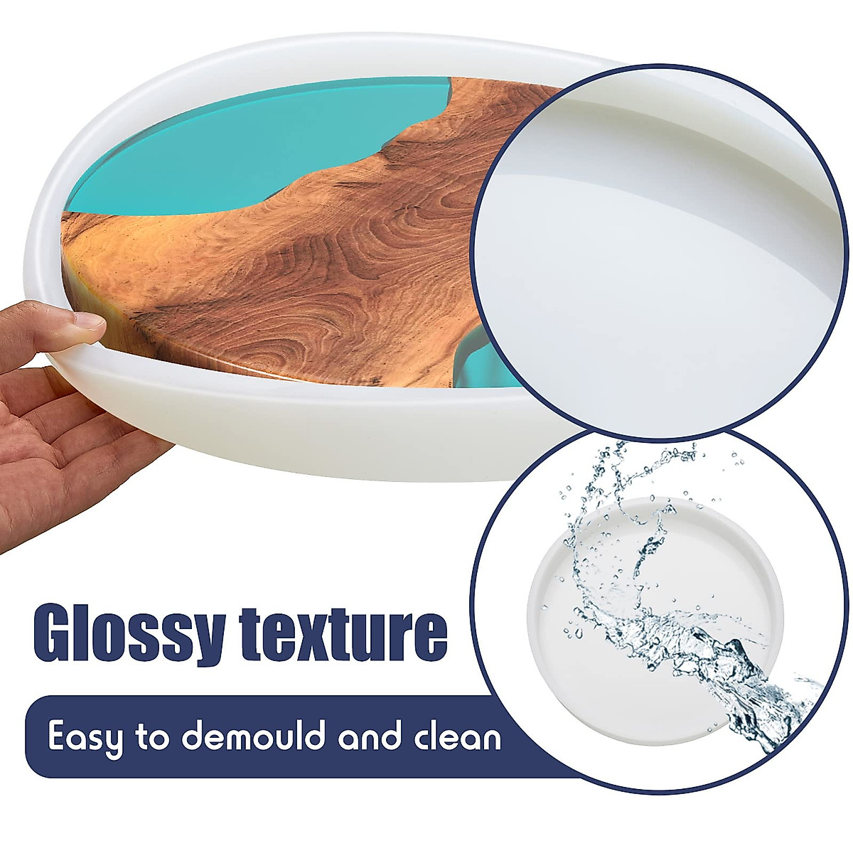 Large Charcuterie Board Resin Mold Tray Mold Resin Table Mold Epoxy Table Mold for River Table, Charcuterie Board, Cutting Board, DIY Art Home Decoration (23.62 x 23.62 x 0.39 Inches)