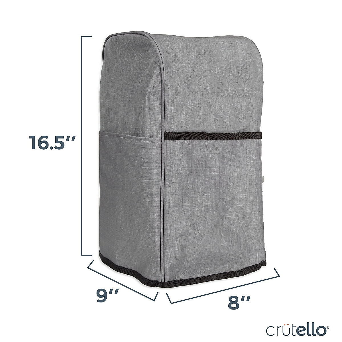 Crutello Food Processor Cover, Blender Dust Cover with Storage Pockets for Medium Elemental 8-13 Cup Processor, Cuisinart 13-Cup Food Processor Carrying Case, Kitchenaid Food Processor Cover