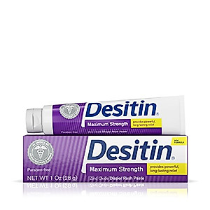 Desitin Maximum Strength Baby Diaper Rash Cream with 40% Zinc Oxide, Travel Size, 1 oz