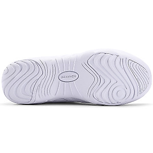 BAXINIER Girls White High Top Cheerleading Shoes Lightweight Youth Cheer Competition Sneakers Training Dance Tennis Shoes - White 4 Big Kid