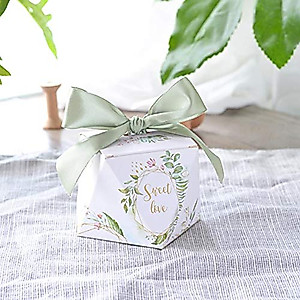 lovecabin Diamond Shape Green Forest Style Candy Boxes Wedding Favors Bomboniere Paper Party Chocolate Gift Box 50pcs Christmas Decorations Thanks 100 Piece Set